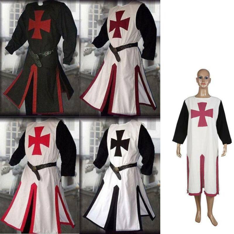 Estoque Pronto ! Cavaleiro Templário Medieval Crusader Surcoat Manga ...