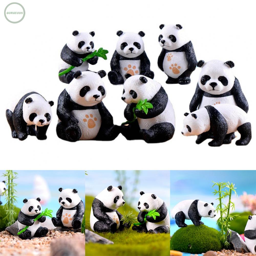 Panda Miniaturas De Figuras Playset Cute Landscape Garden Dollhouse ...