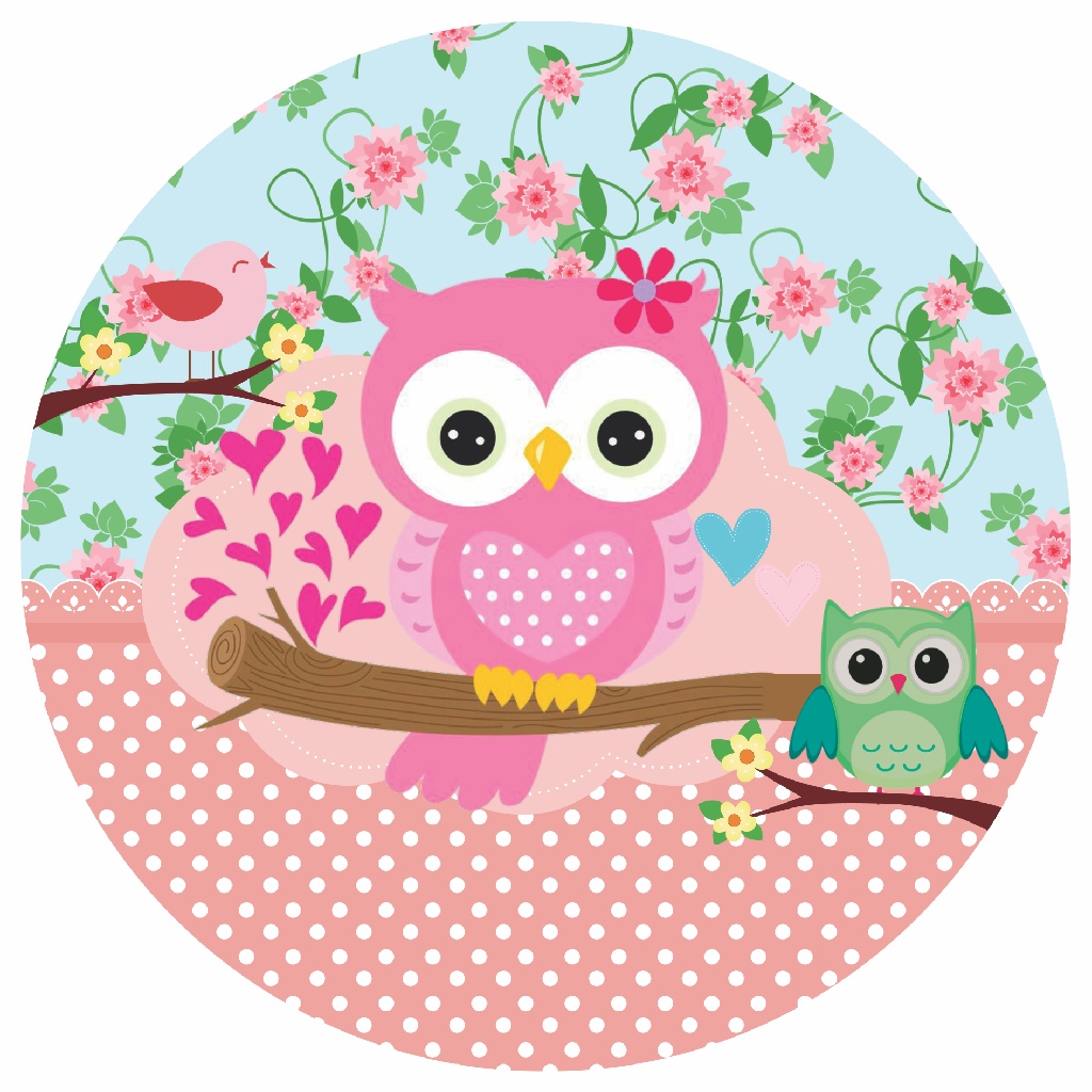 Painel Festa Redondo Sublimado 3d Tecido C/elástico 1,5 Diam Coruja | Shopee Brasil