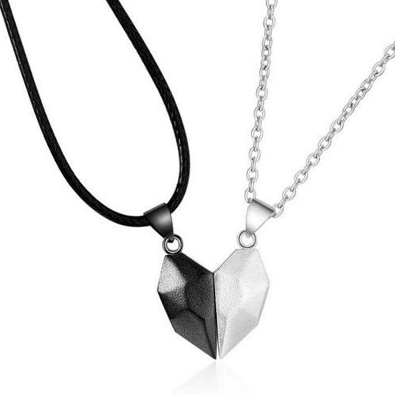 Colar Corrente Duplo de casal Pingente Coração Imã Magnético | Shopee ...
