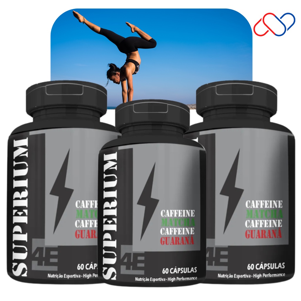 Kit 3 Suplemento Superium (Matcha+Guarana) 600mg 180 Cápsulas | Shopee ...