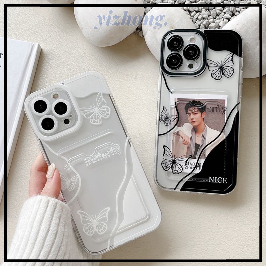 Caixa Para iPhone 11 13 14 Pro Max Fancy Lace Black White Butterfly ...
