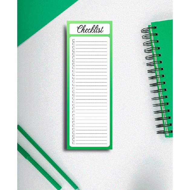 Bloco Checklist - Verde 50 folhas 10x28cm | Shopee Brasil