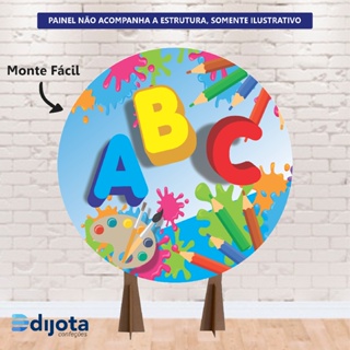 Painel Festa Redondo Sublimado 3d Tecido C/elástico 1,5 Diam ABC | Shopee Brasil
