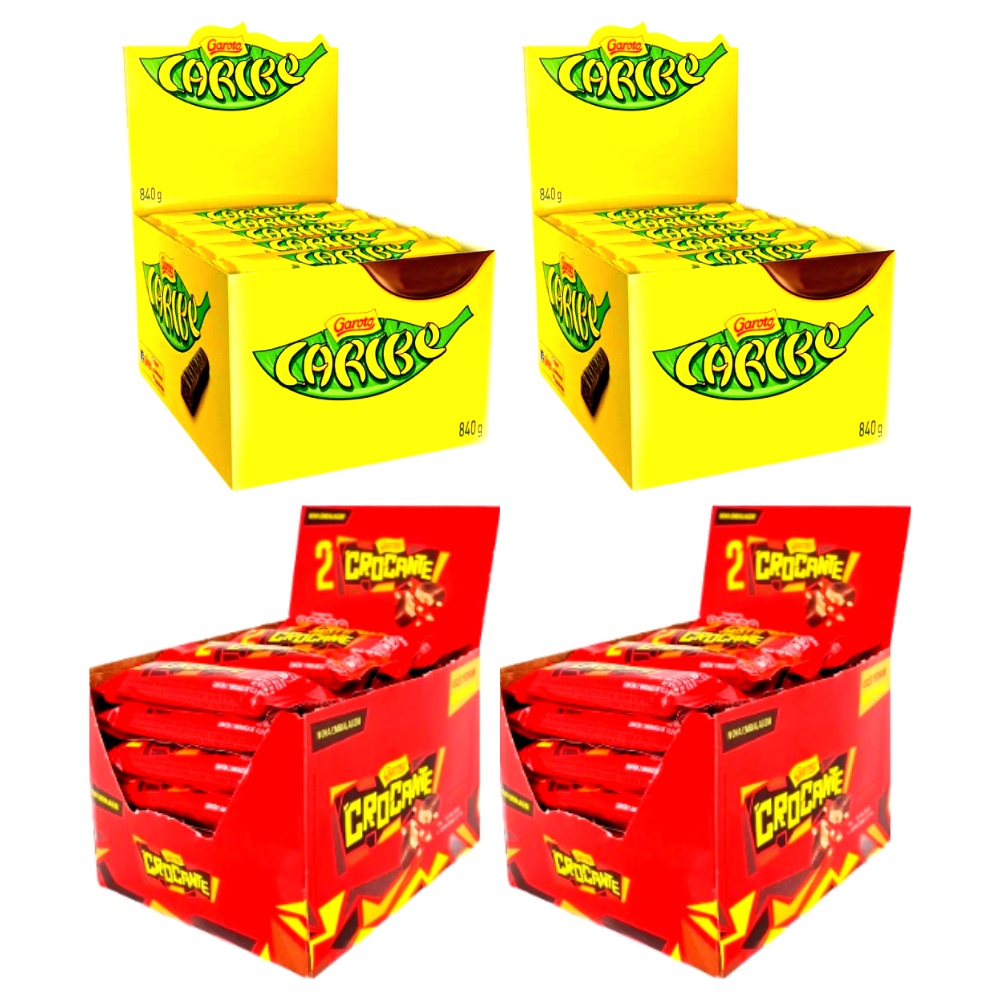 Kit Caixa De Chocolate Caribe + Crocante GAROTO 2cx De Cada | Shopee Brasil