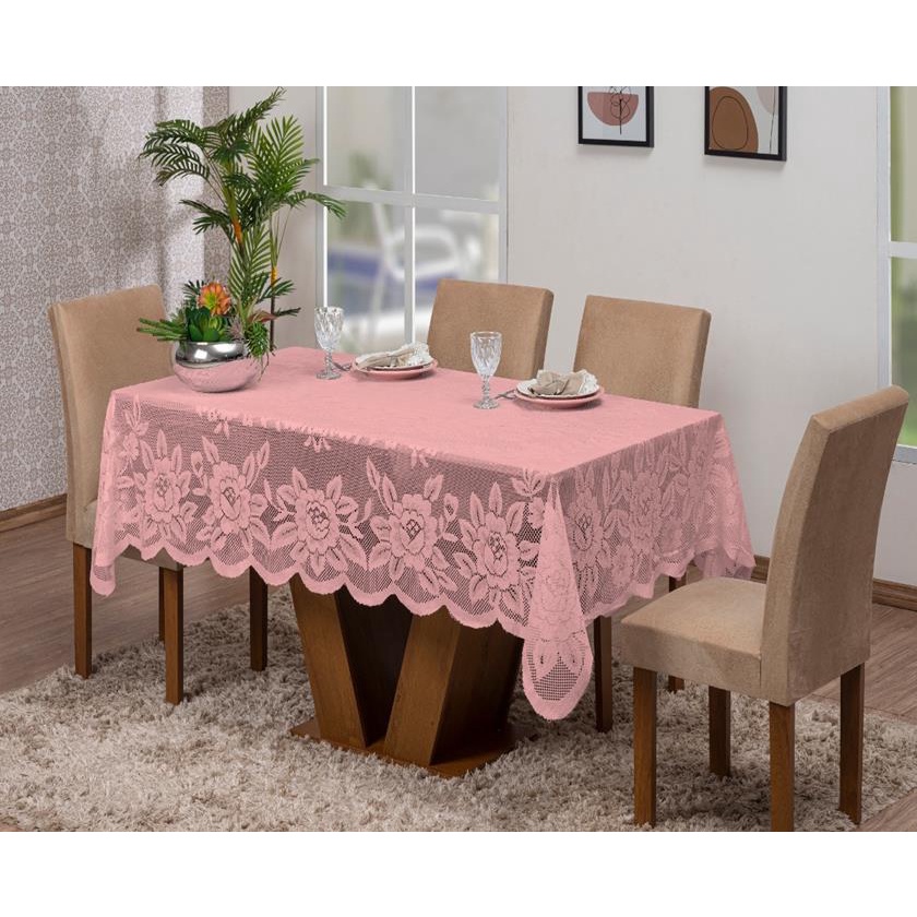 Toalha de Mesa Retangular Renda Varias Cores 6 Lugares | Shopee Brasil