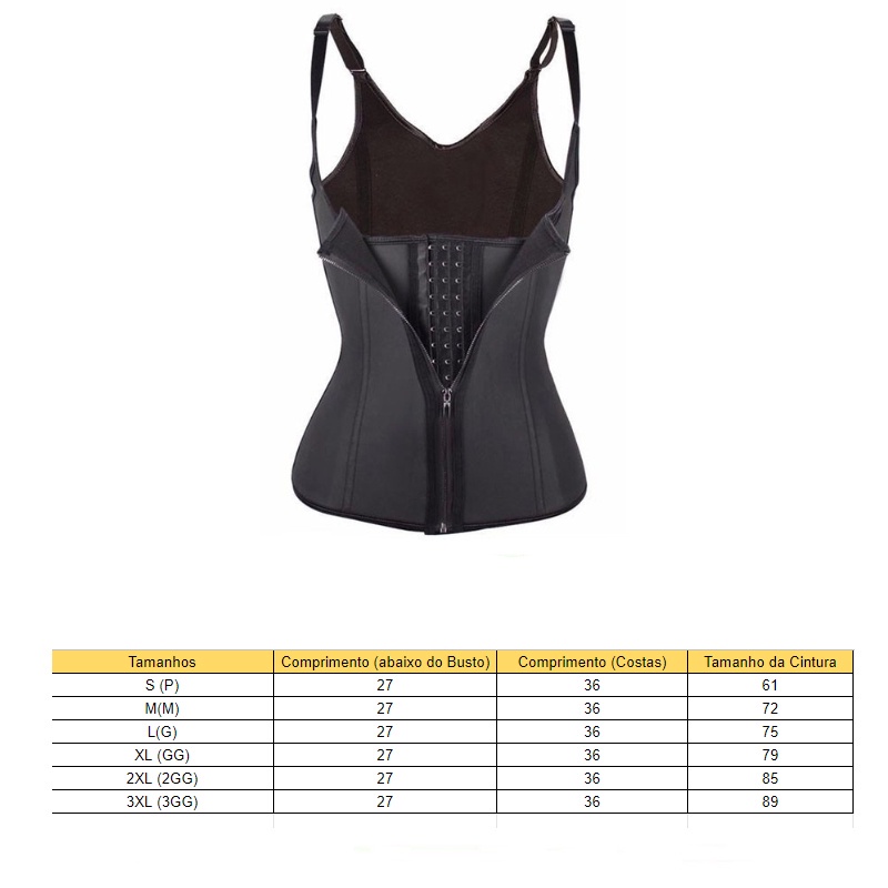Cinta Modeladora Corpete De Cintura Para Treino Feminino Reduz Até 3 ...