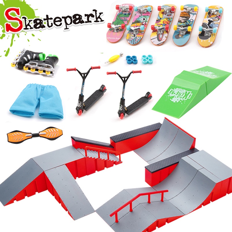 Kit mini skate de dedo Pista de skate de dedo com pista Brinquedo ...