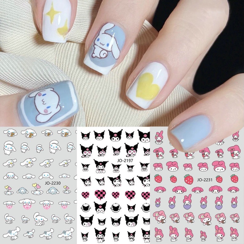 Autocolantes De Arte De Unhas Cartoon Bonitos Meninas Nova Moda Anime ...