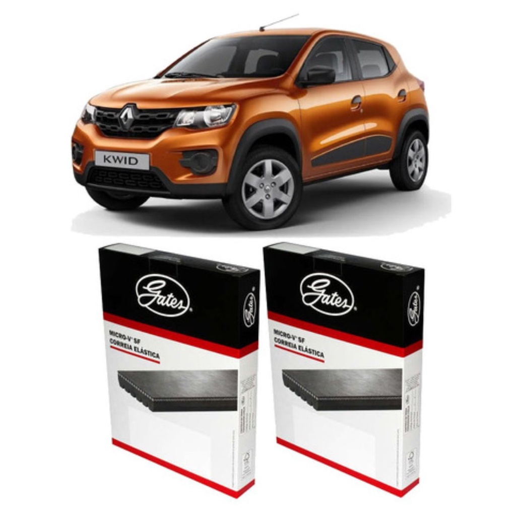 KIT CORREIA DO ALTERNADOR E AR CONDICIONADO RENAULT KWID LOGAN SANDERO ...