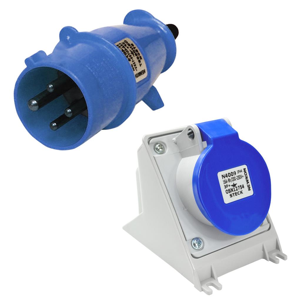 Tomada Sobrepor 16A N4009 + Plug Macho 3P+T 16A N4079 Steck | Shopee Brasil