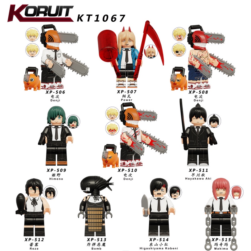 Denji Power Building Blocks Bomba Makima Minifigure Brinquedos KT1067 ...