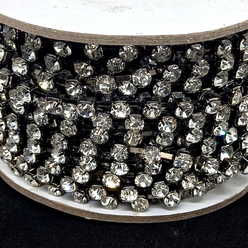 Rolo de strass SS28 cristal com base grafite c/ 20 Y (Jardas) | Shopee ...