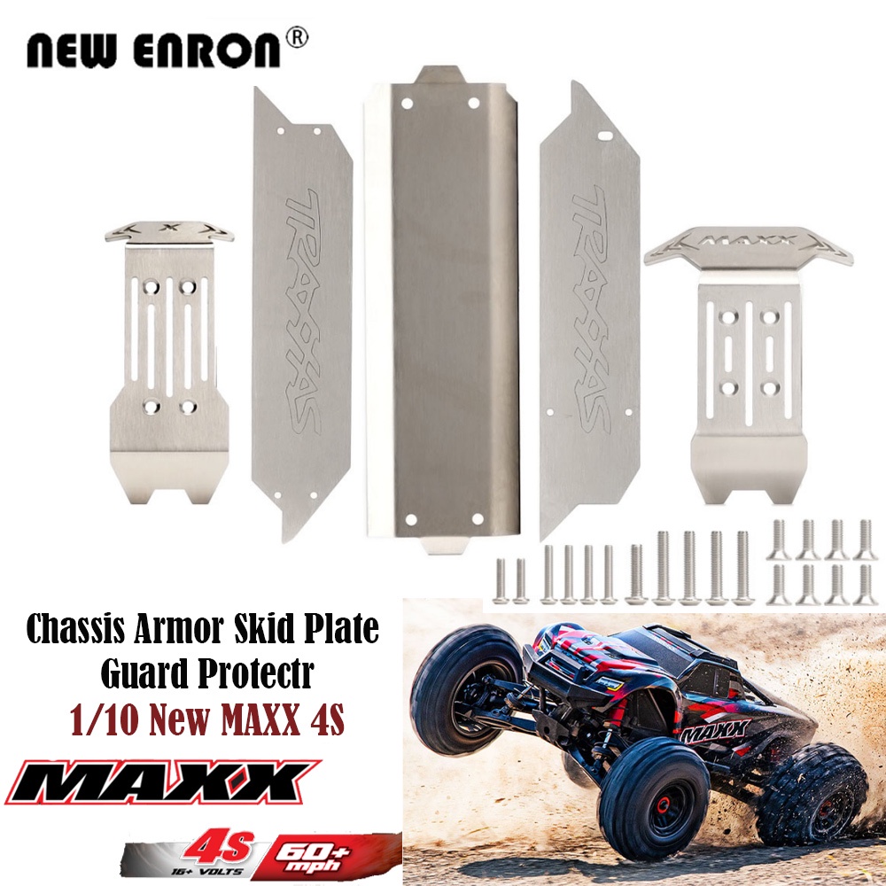 1:10 Chassis Armor Set de aço inoxidável Skid Plate Guard Proteger para ...