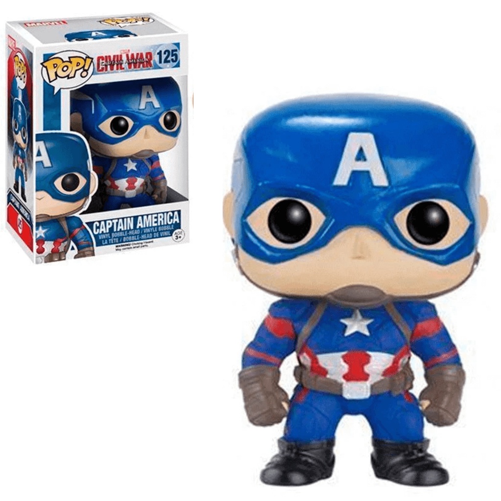Funko Pop Captain America 125 Pop Marvel Civil War | Shopee Brasil