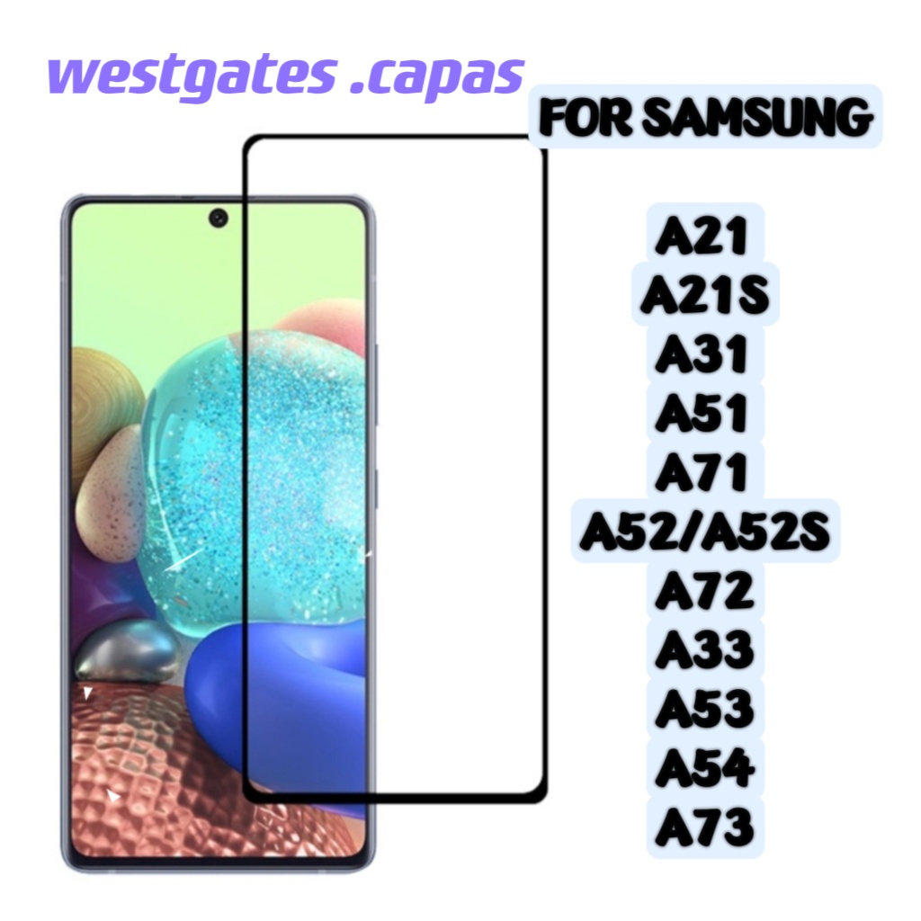 Pelicula 3D Vidro Compativel Samsung A21 A21S A31 A51 A71 A52/A52S A72 A33 A53 A54 A73 | Shopee ...