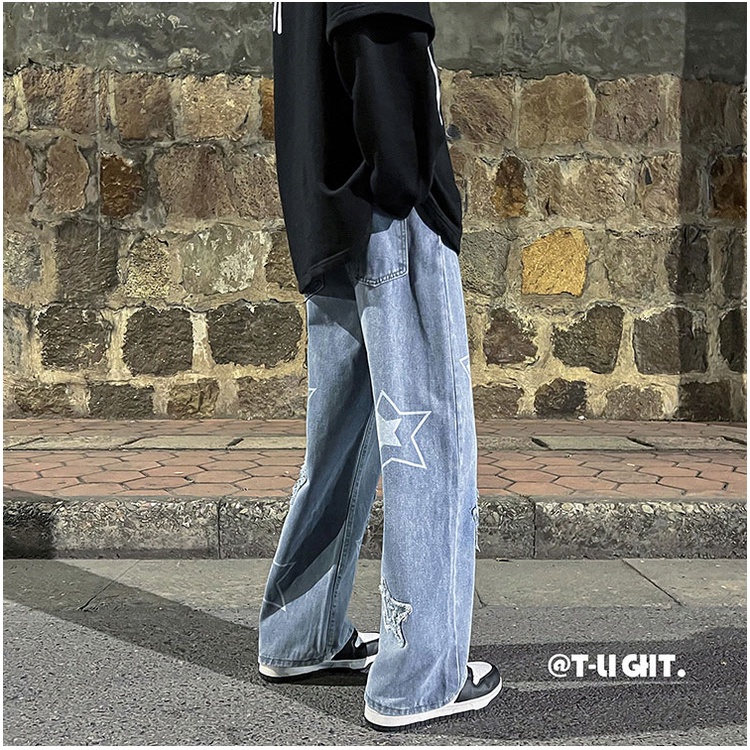 Calça Jeans Masculina Folgada Estilo Hip Hop Shopee Brasil
