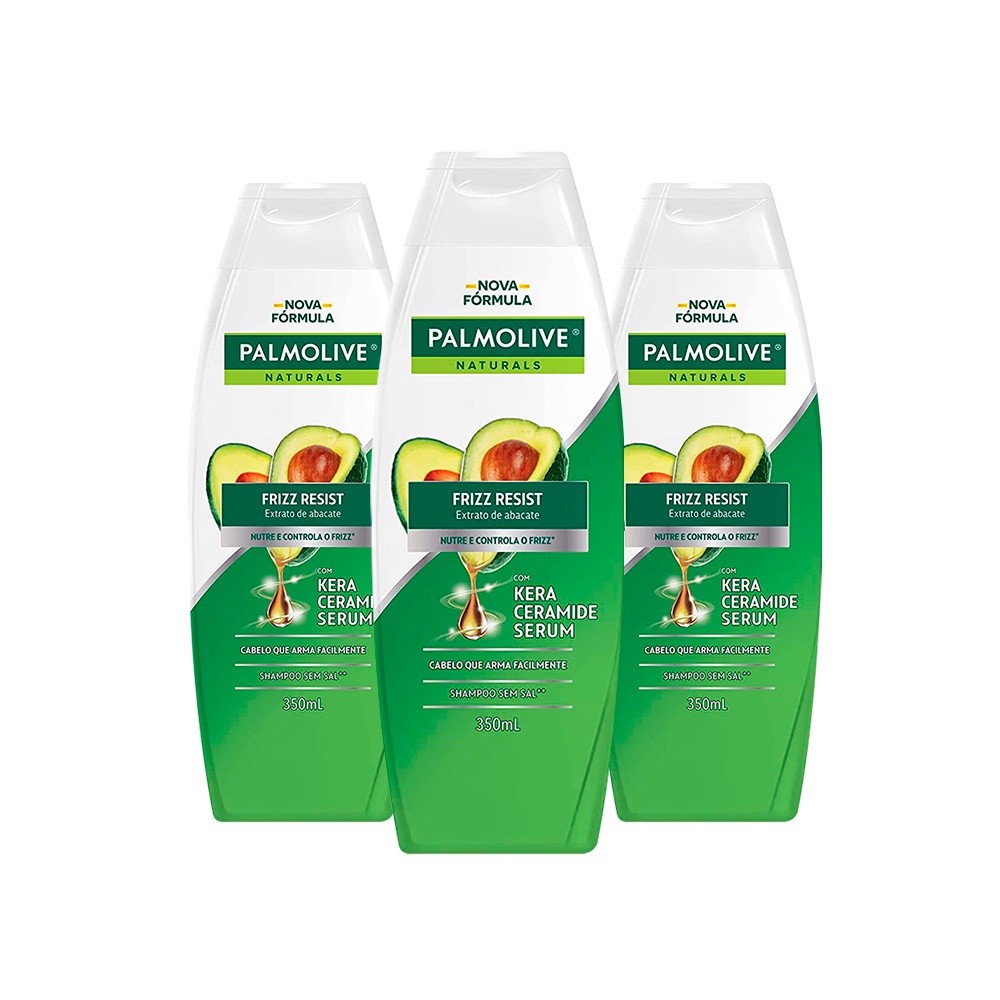 Kit com 3 Shampoo Palmolive Naturals Antiarmado Sem Sal Extrato de ...