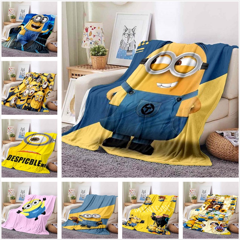 Anime Cartoon Minions Big Eyes Cute Blanket Sofá Cobertor De Escritório ...
