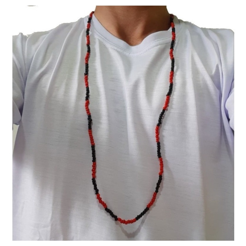 Colar Guia 45 cm Vermelha Preta Exu Pombagira Entidade Umbanda | Shopee ...