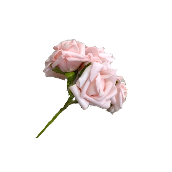 12 Mini Rosinhas Flores Rosa Claro Artificiais Eva Enfeite | Shopee Brasil