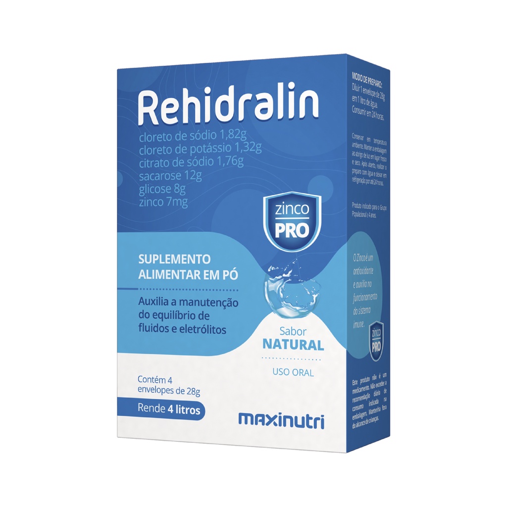 Kit 2 Rehidralin C/ 4 Env Sabor Natural - Maxinutri | Shopee Brasil