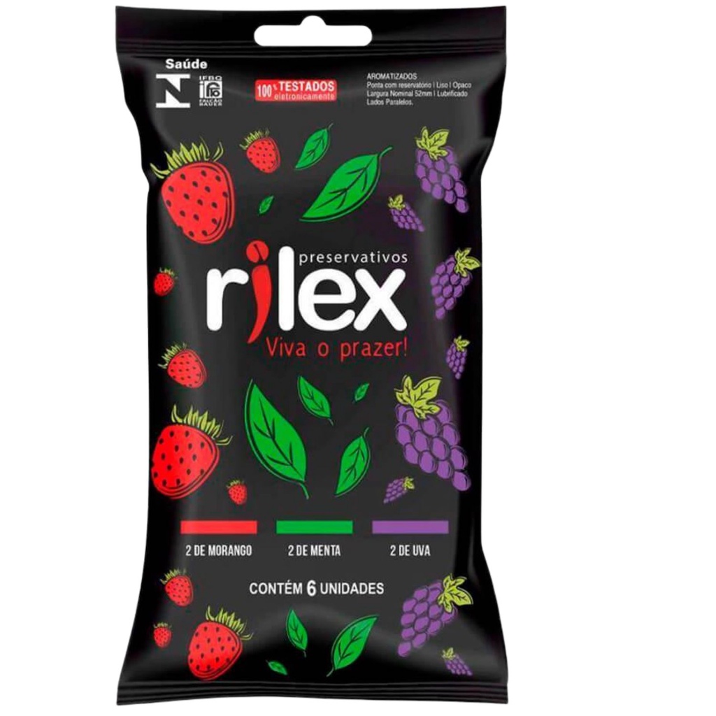 Camisinha Preservativo Rilex Com Sabor E Aroma 6 Unidades Cada Embalagem Kit Sex Shop Casal