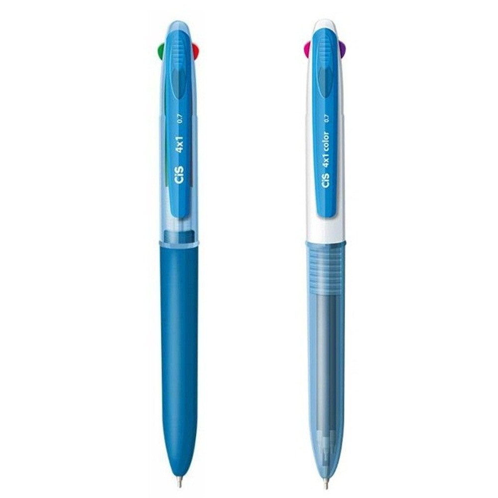 Caneta Esferografica 0.7mm 4X1 Retratil com 4 Cores - Cis | Shopee Brasil