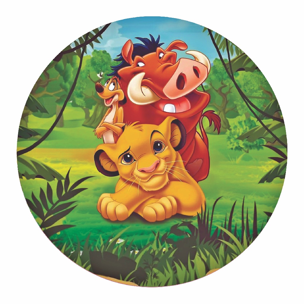 Painel Festa Redondo Sublimado 3d Tecido C/elástico 1,5 Diam Timão e Pumba | Shopee Brasil