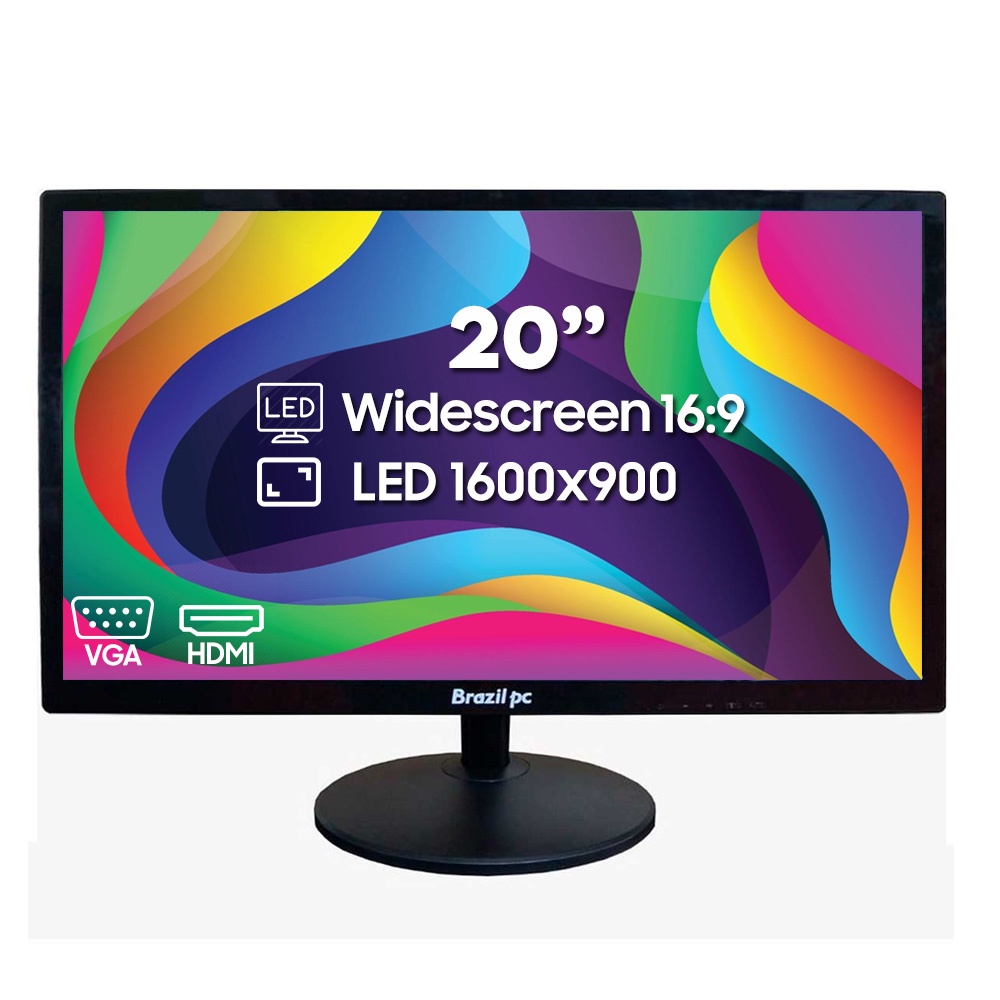 Monitor 20 Polegadas Led Widescreen HDMI-VGA 60hz Vesa - Garantia 6 meses | Shopee Brasil