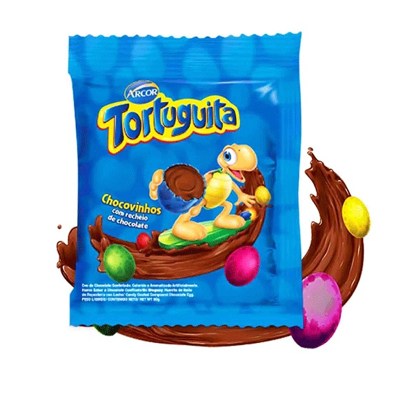 Confeitos de Chocolate Mini Ovo Chocovinhos Tortuguita 50g | Shopee Brasil