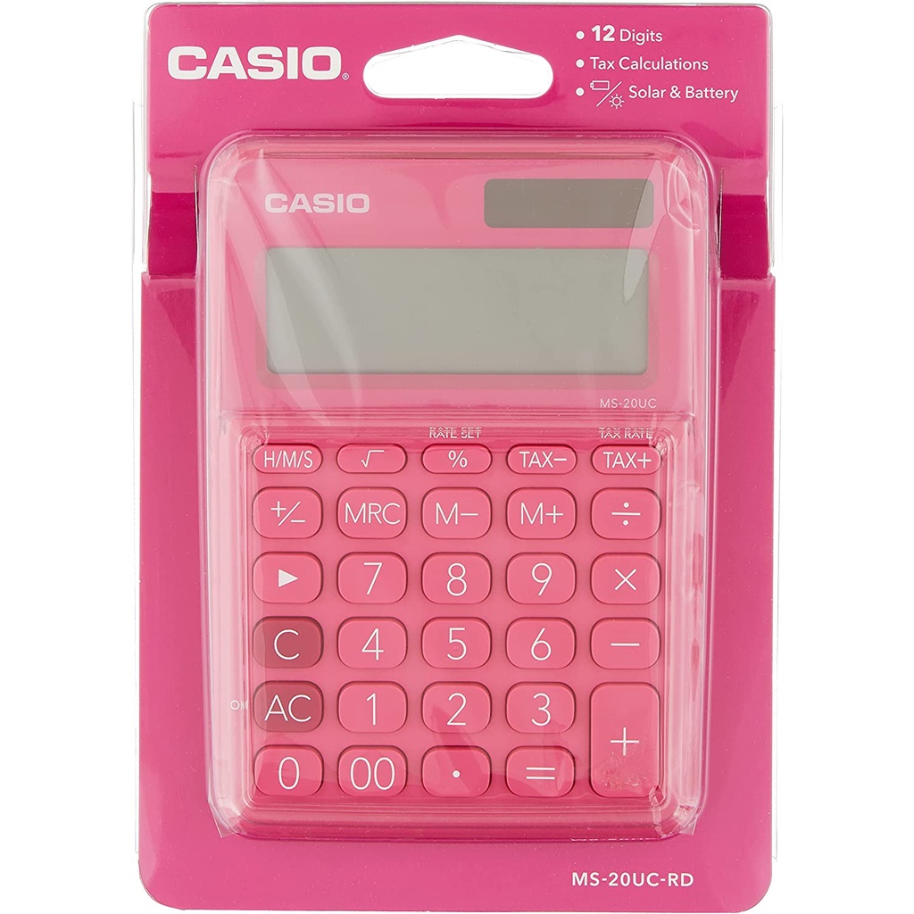 Calculadora Casio Compacta De Mesa 12 Dígitos MS-20UC-RD | Shopee Brasil