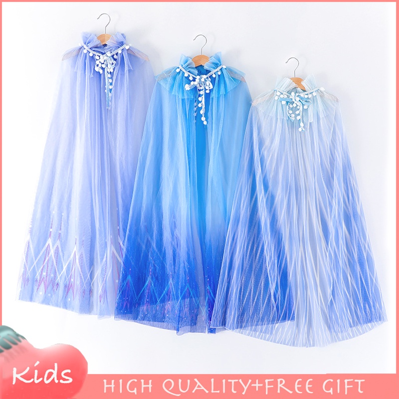 Elsa Cape Frozen Mesh Sequin Cloak Baby Girls Kids Princess Clothes ...