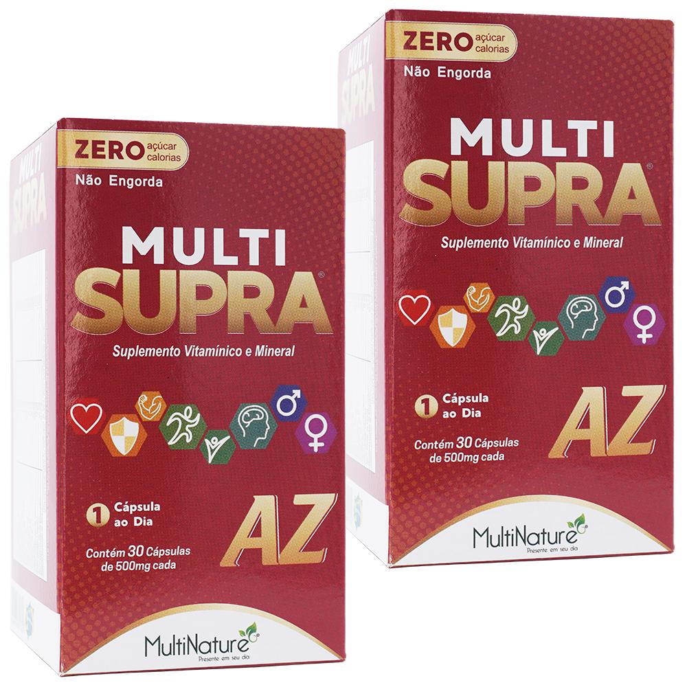 Kit 2 MultiSupra Multivitamínico AZ 30 Cápsulas MultiNature | Shopee Brasil