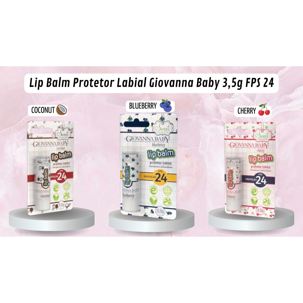 Lip Balm Protetor Labial Giovanna Baby 3,5g com FPS 24 | Shopee Brasil