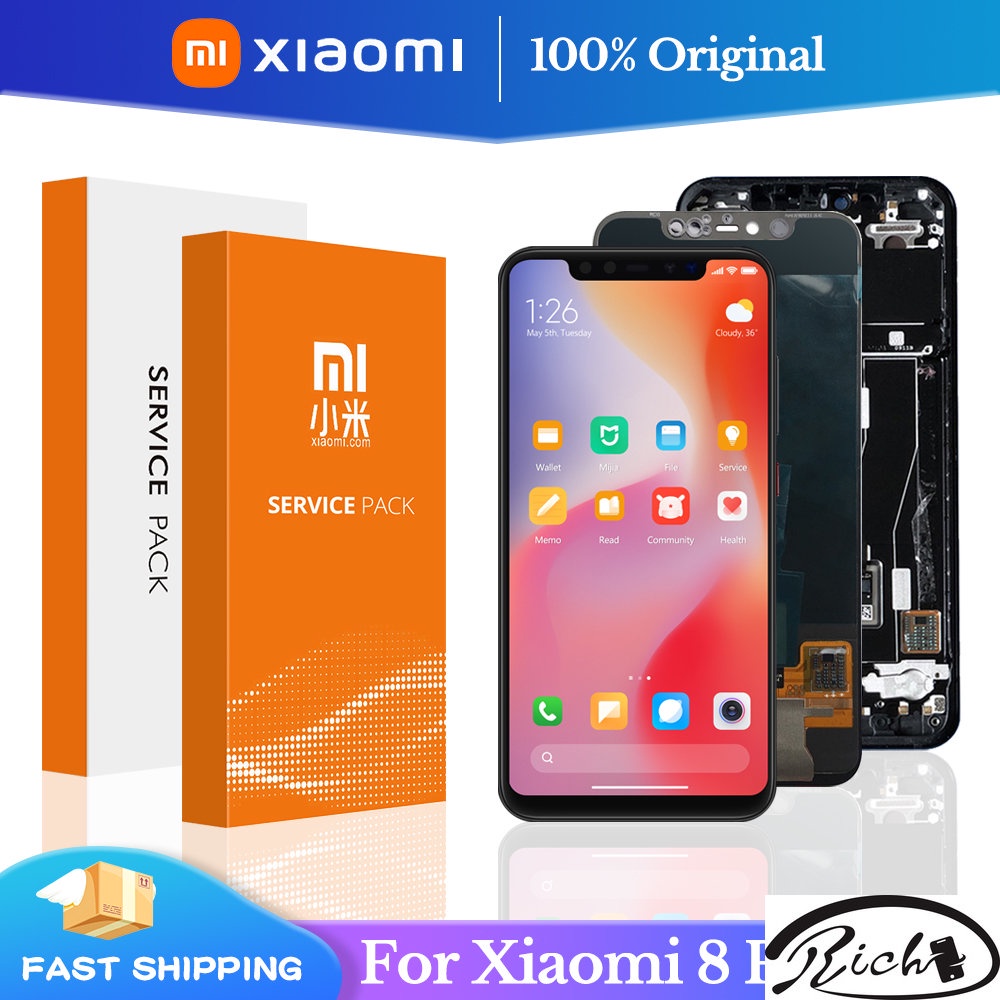 Para xiaomi Mi 8 pro Digitalizador Com Tela lcd Touch Screen Estrutura ...