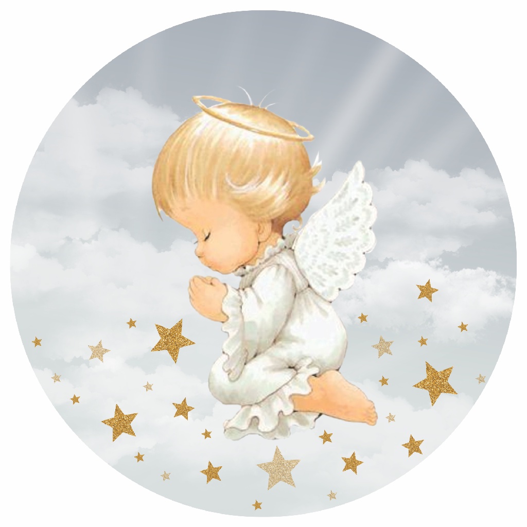 Painel Festa Redondo Sublimado 3d Tecido C/elástico 1,5 Diam BATIZADO | Shopee Brasil