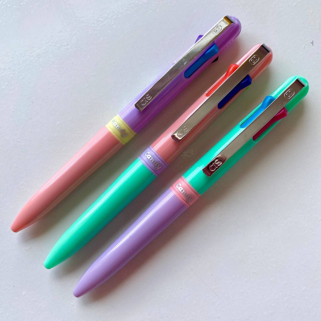Caneta Esferográfica com 4 Cores 4x1 Candy CiS | Shopee Brasil