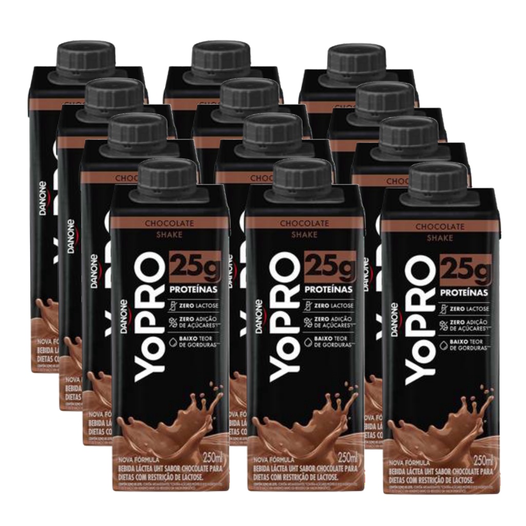 Pack 12 Unidades YoPRO Chocolate 25g Protein 250ml | Shopee Brasil