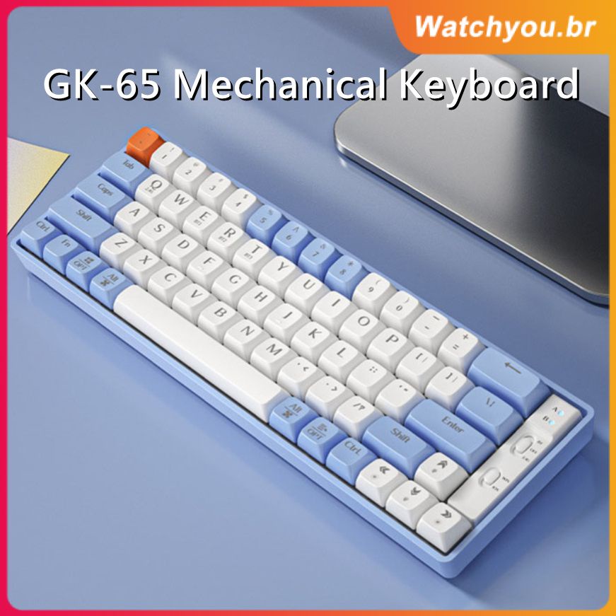 Langtu GK-65 Teclado Mecânico Sem Fio 2.4G Bluetooth 5.0 Modelo De Efeito De Luz Fria Acessórios ...