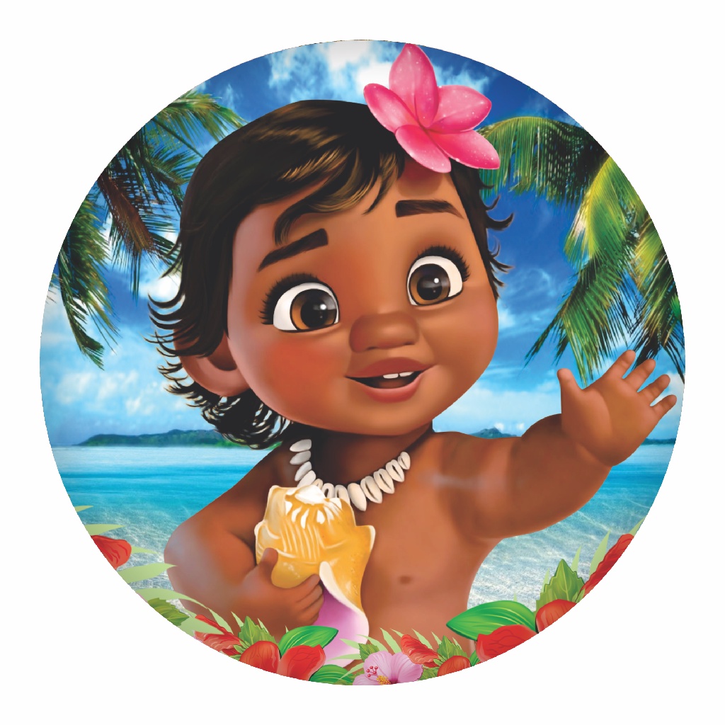 Painel Festa Redondo Sublimado 3d Tecido C/elástico 1,5 Diam Moana | Shopee Brasil