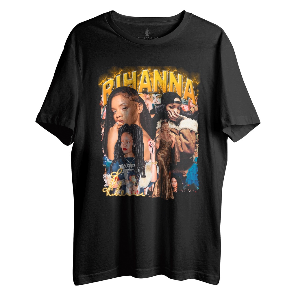 Camiseta Algodão Unissex Tshirt Rihanna 90s Vintage Graphic Tee Envio ...