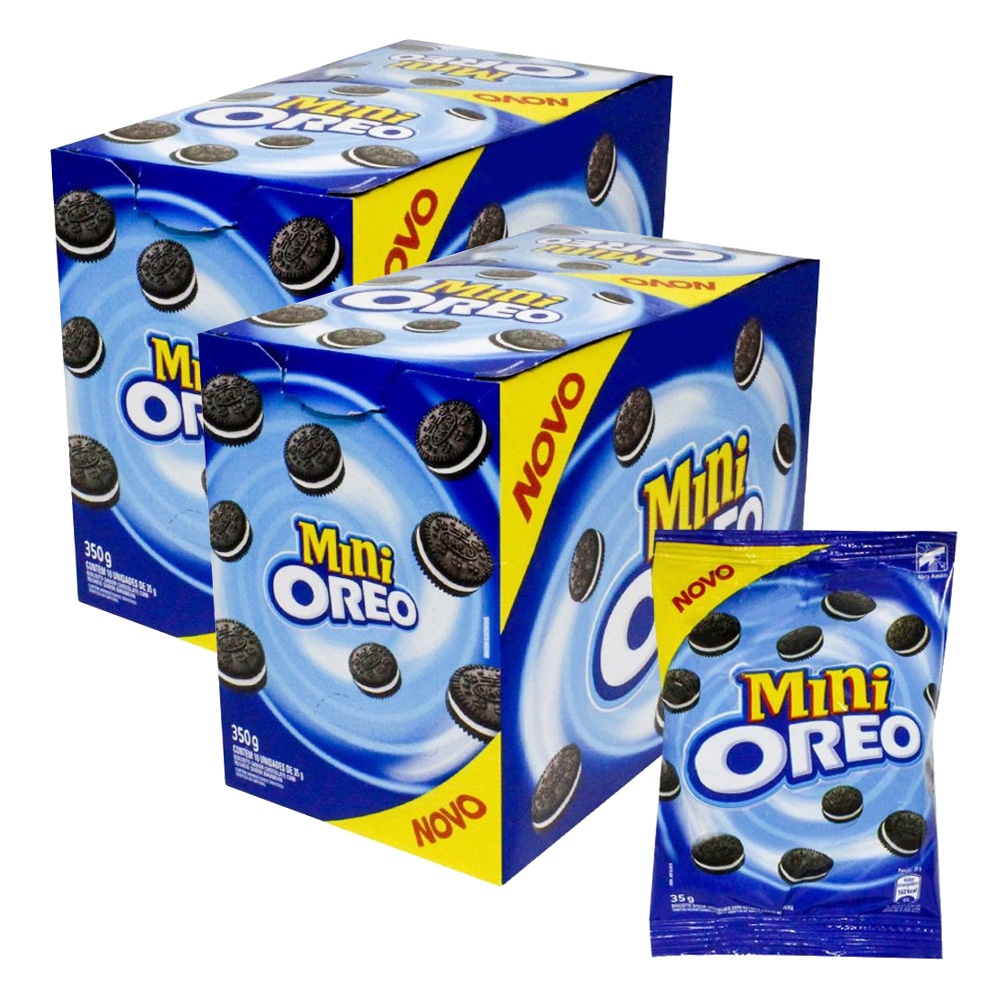 Biscoito Mini Oreo Kit 2 caixas com 10x35g 350g cada caixa | Shopee Brasil