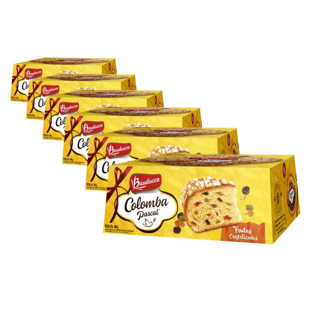 6 Colomba Pascal Bauducco Pascoa Frutas Cristalizadas 500g | Shopee Brasil