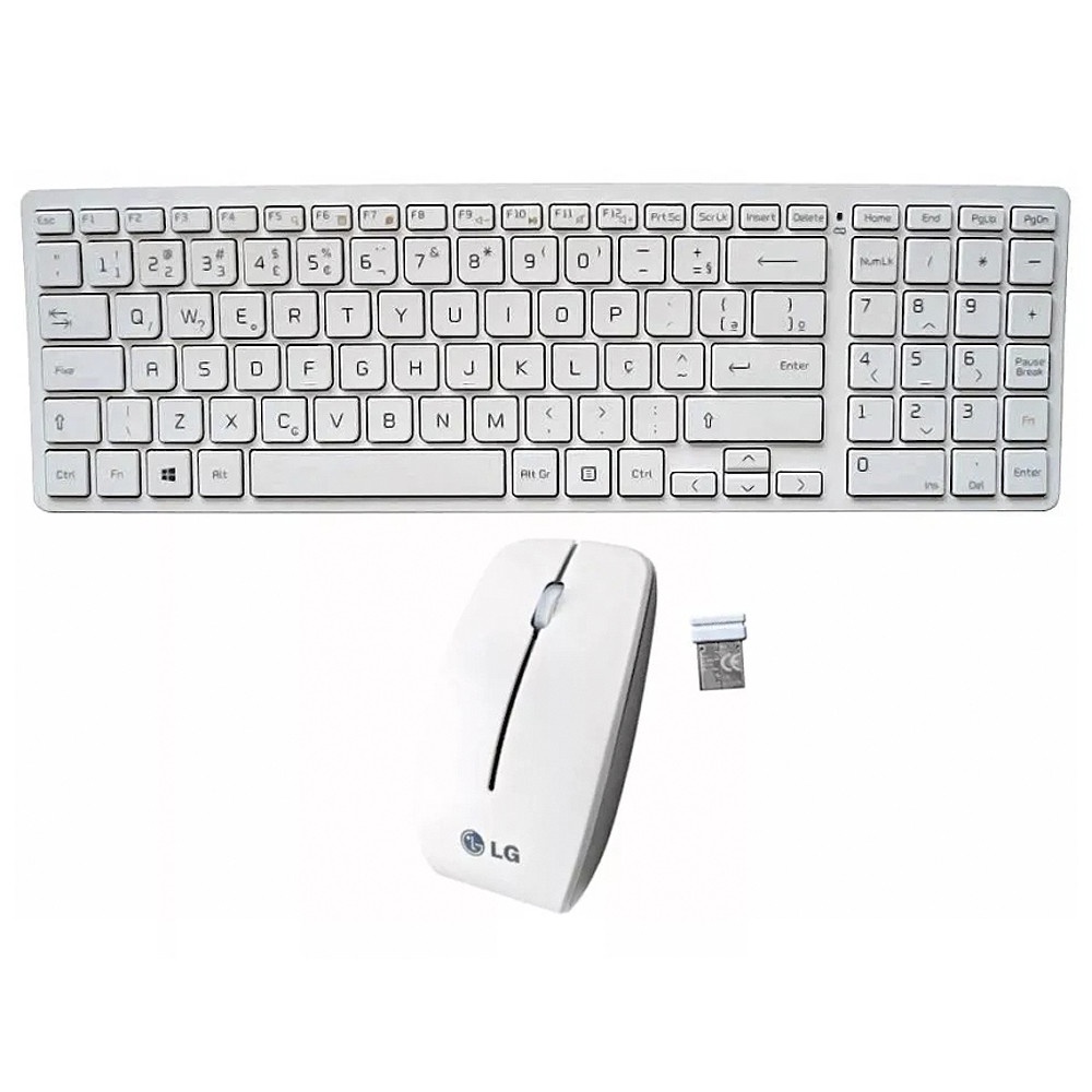 Combo Teclado e Mouse LG Sem Fio Branco V320KB/MS | Shopee Brasil