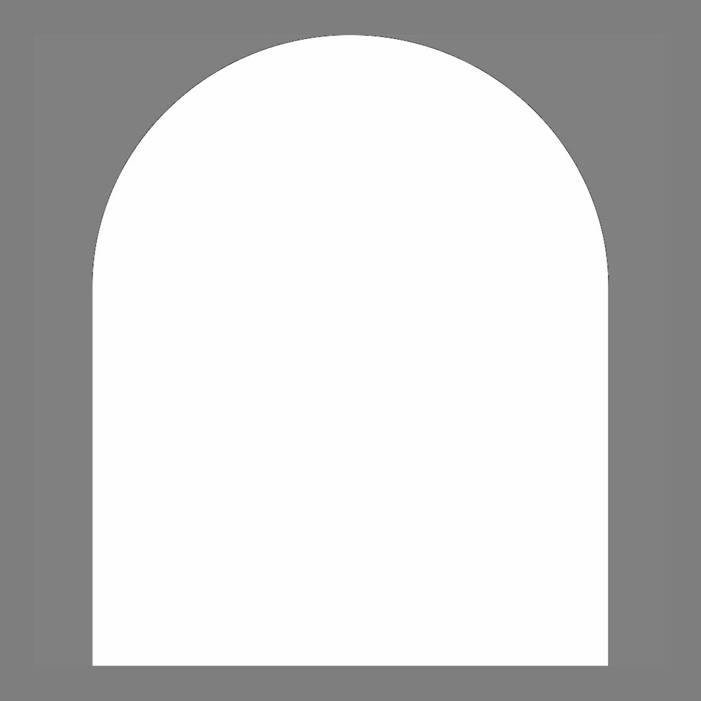 Recorte Placa Metade Arredondada MDF 3mm Branco 55 x 45 cm SR2125 ...