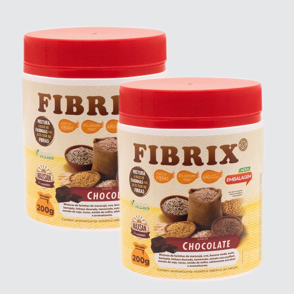 2x Fibrix Chocolate- Fibras Regulador Intestino- Vegano-200g | Shopee ...