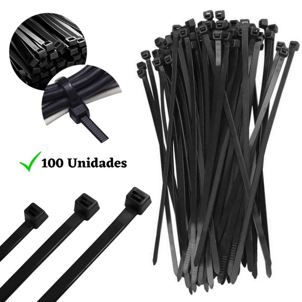 Abraçadeira De Nylon Enforca Gato Fita Hellerman Cinta Plástica 100 ...