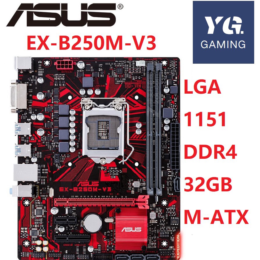 ASUS EX-b250m-V3 B250 b150 b150m b250m LGA1151 DDR4 placa-mãe usada pacote de fábrica original ...