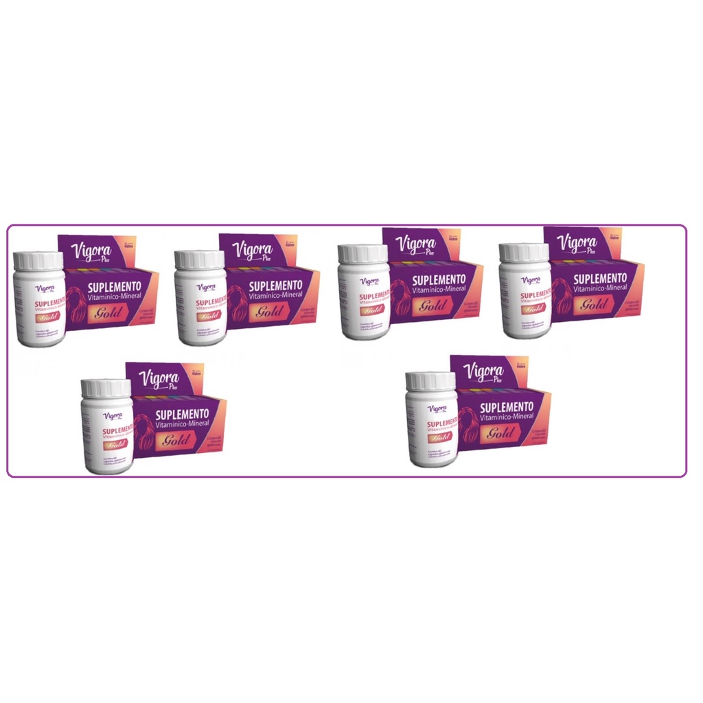 Kit 6 Suplemento Vigora Plus Gold Com 60 Cápsulas - Prati | Shopee Brasil